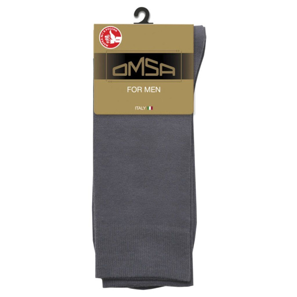 Носки Мужской Omsa, размер 42, 43 Хлопок, Полиамид Лето темно-серый Повседневный Узбекистан ...