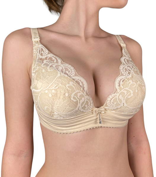 Бюстгальтер Женский VE.NU.S на косточках, размер 80E бежевый Полиамид, Эластан Офисный/школьный ...