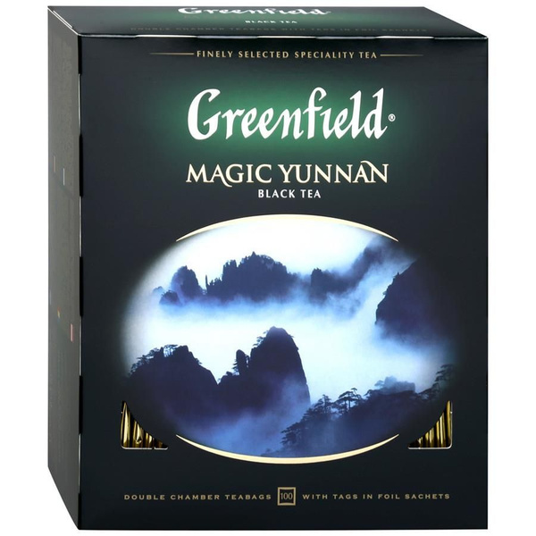 Greenfield Чай черный Magic Yunnan, 100 пакетиков по 2 г - купить с ...