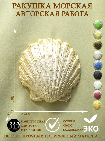 Украшение настенное интерьерное New3dart Морская ракушка полоска купить по доступным ценам в