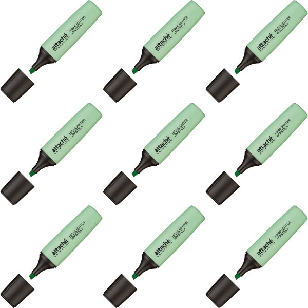 Attache Selection Текстовыделитель Pastel, зеленый, 1-5 мм, 9 шт - купить с доставкой по ...