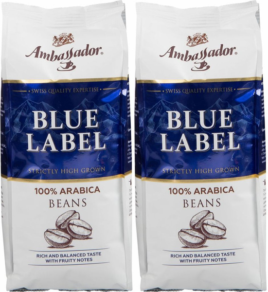 Кофе Ambassador Blue Label в зернах, комплект: 2 упаковки по 200 г ...