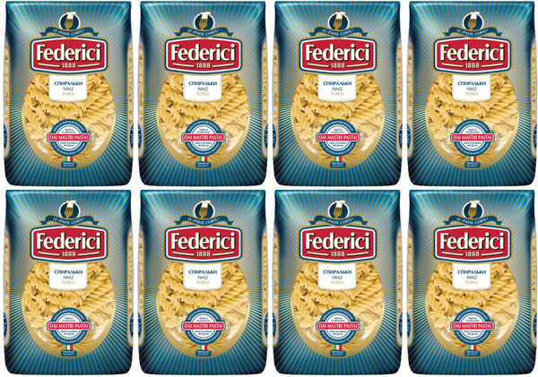 Макаронные изделия Federici No 042 Fusilli Спиральки, комплект: 8 упаковок по 400 г - купить с ...