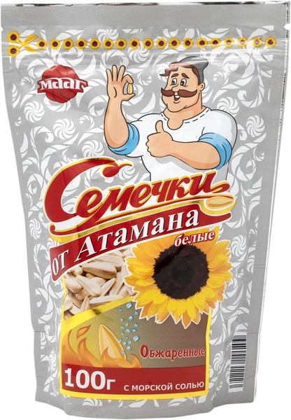 Семечки от Атамана МААГ кубанские обжаренные соленые 100г х1шт - купить ...