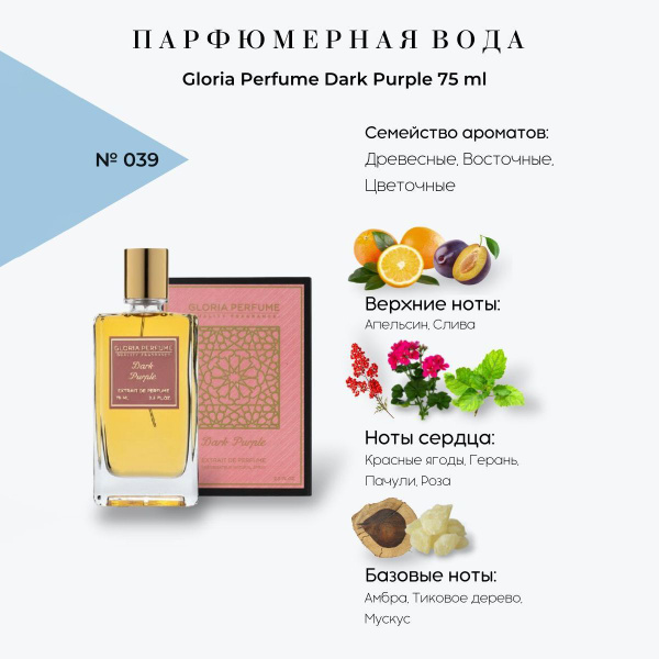 Gloria Perfume Dark Purple Вода парфюмерная 75 мл (320633515)