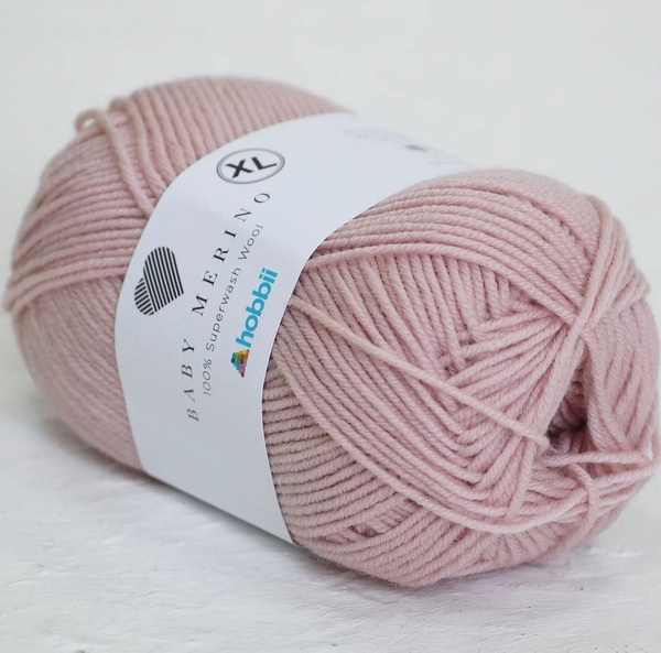 Пряжа Baby merino XL hobbii цвет 46 нудовый, 10шт*(105м/50г), 100% ...