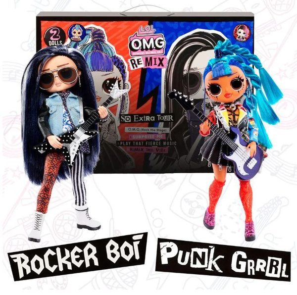 Набор кукол LOL Surprise OMG Remix Punk Grrrl and Rocker Boi - купить с ...