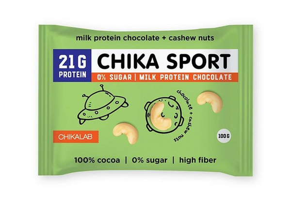 Шоколад протеиновый без сахара, Chikalab Chika Sport, 12 шт по 100 г ...
