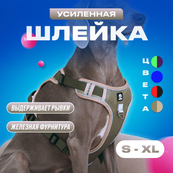 Шлейка с железным кольцом для собак средних и крупных пород Лилуша ...