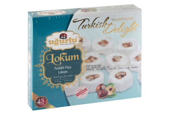 UGURLU Рахат лукум 180 гр "Паша" с фундуком и кокосом (PASA LOKUM ...