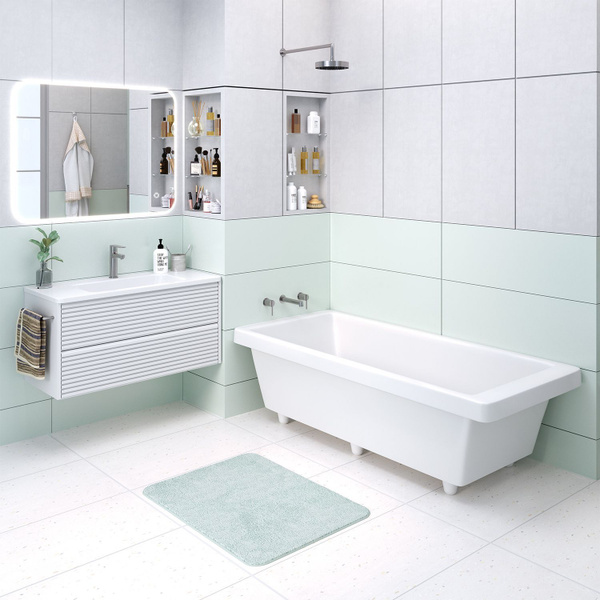 Ванна из литьевого мрамора пристенная NESTOR 180*80 см Aqua de Marco ...