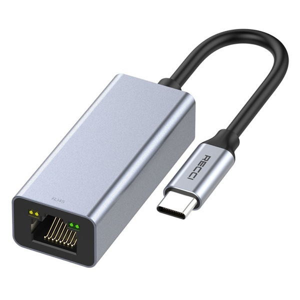 Хаб Recci RH10 Type-C to RJ45 Ethernet, 1000 Мбит/с - Серый - купить с доставкой по выгодным ...