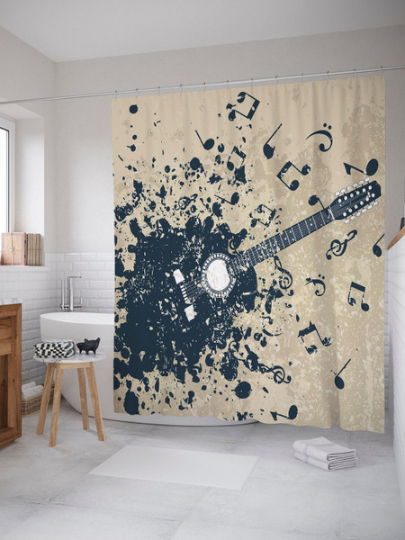 Штора для ванной 200x180 см JoyArty ширма плотные ширина 180 высота 200 для бани санузлов дома ...