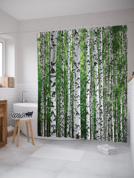 Штора для ванной 200x180 см JoyArty ширма плотные ширина 180 высота 200 для бани санузлов дома ...