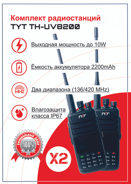 Радиостанция TYT TH-UV8200, 256 каналов - купить по доступным ценам в интернет-магазине OZON ...