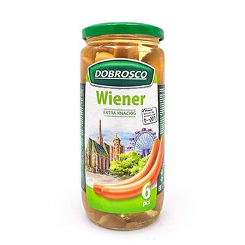Колбаски свиные Wiener стерилизованные, 6 шт., 810 г, Dobrosco, Россия ...