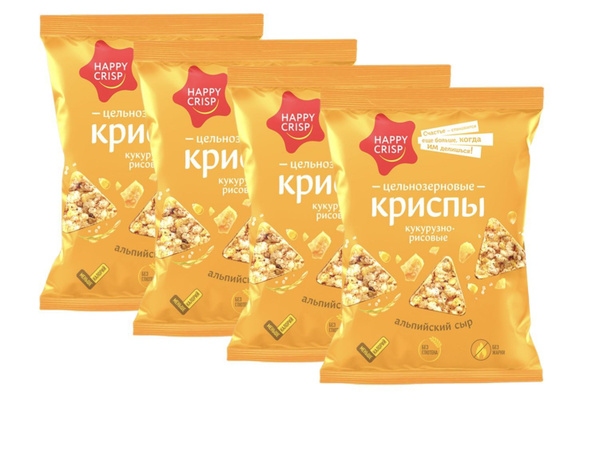 Happy Crisp Криспы кукурузно-рисовые со вкусом альпийского сыра, 100 г ...
