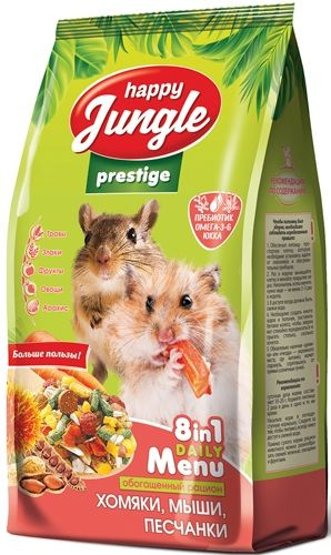 Корм сухой Happy Jungle д/хомяков, мышей и песчанок 500г / 1 шт ...