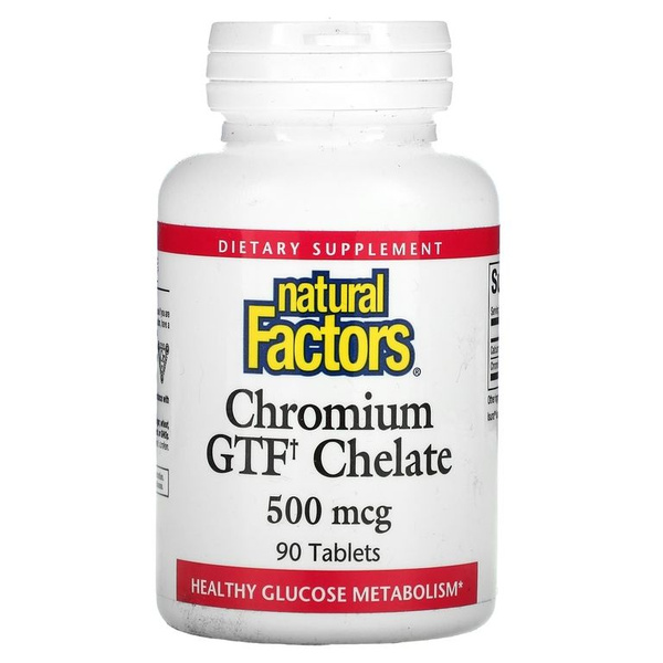 Natural Factors, хелат хрома с фактором толерантности к глюкозе (GTF ...