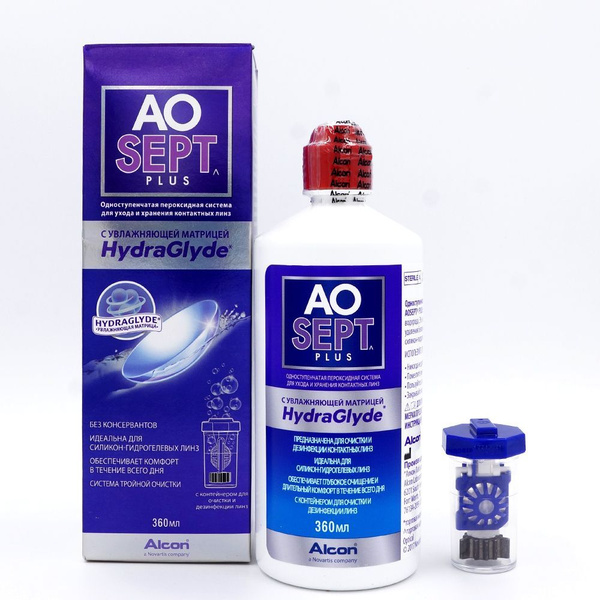 Раствор Alcon Aosept Plus HydraGlyde (360 мл) купить на OZON по низкой цене (205534604)