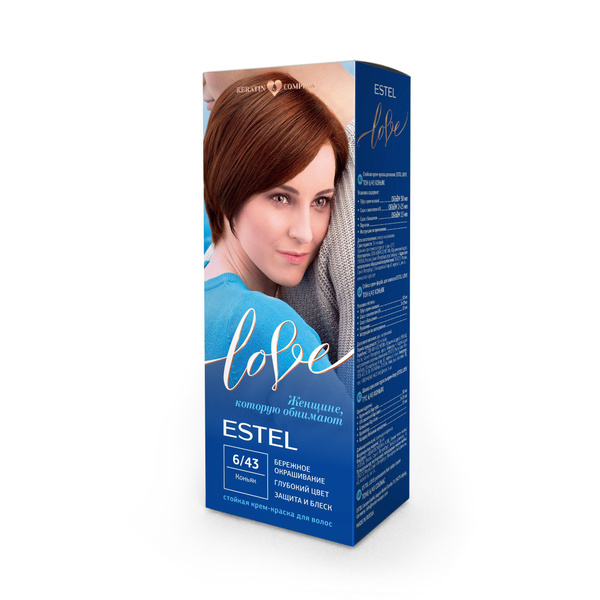 ESTEL LOVE Стойкая крем-краска для волос тон 6/43 Коньяк - купить с доставкой по выгодным ценам ...