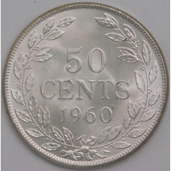 Либерия монета 50 центов 1960 КМ17 UNC арт. 42718 - купить в интернет-магазине OZON с быстрой ...