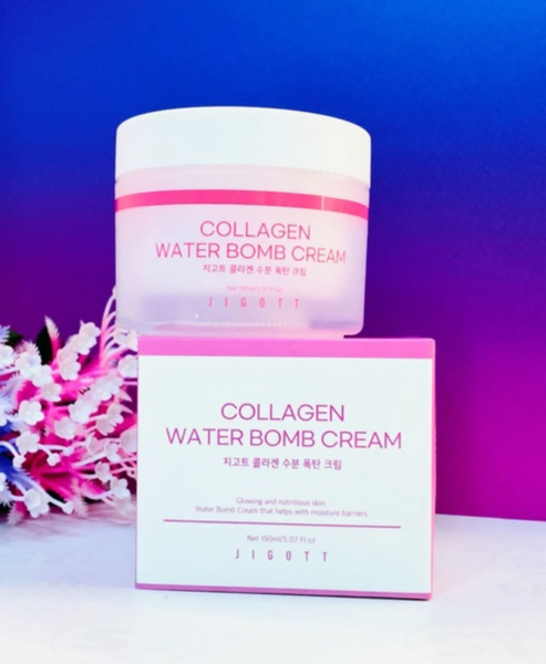 Jigott Collagen Water Bomb Cream, Крем с коллагеном для лица корейский ...