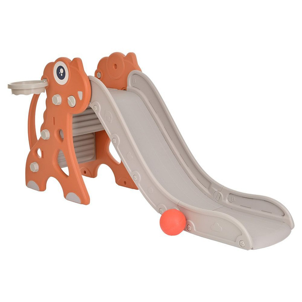 Горка детская для дома и улицы, Pituso "Плутоша Red", игровой комплекс 2 в 1 с баскетбольным ...