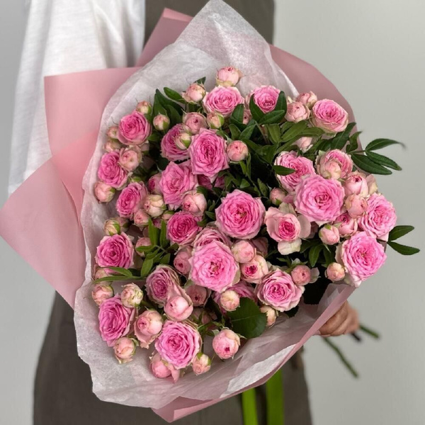 Кустовая роза ALMOND ROSES, цвет разноцветный, 5 шт купить по выгодной ...