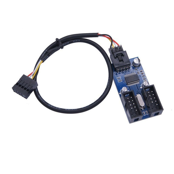 Разветвитель-сплиттер-делитель USB 2.0 9 pin (10pin) для материнской ...