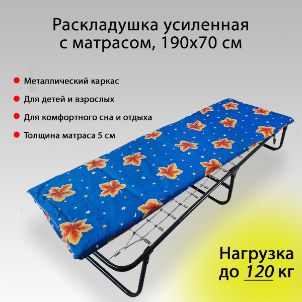 Раскладушка Ярославские раскладушки, Сталь, Металл, бирюзовый, голубой ...