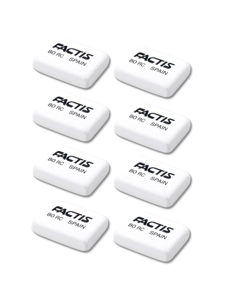 Ластик FACTIS 80RC, 28х20х7мм, белый, прямоугольный, синтетический ...