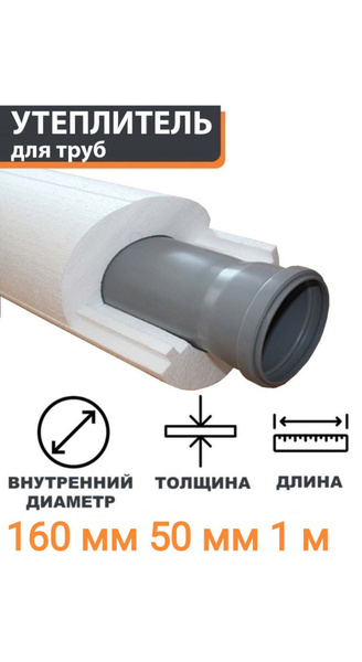 Утеплитель для труб из пенопласта. Диаметр трубы 160 мм, толщина ...