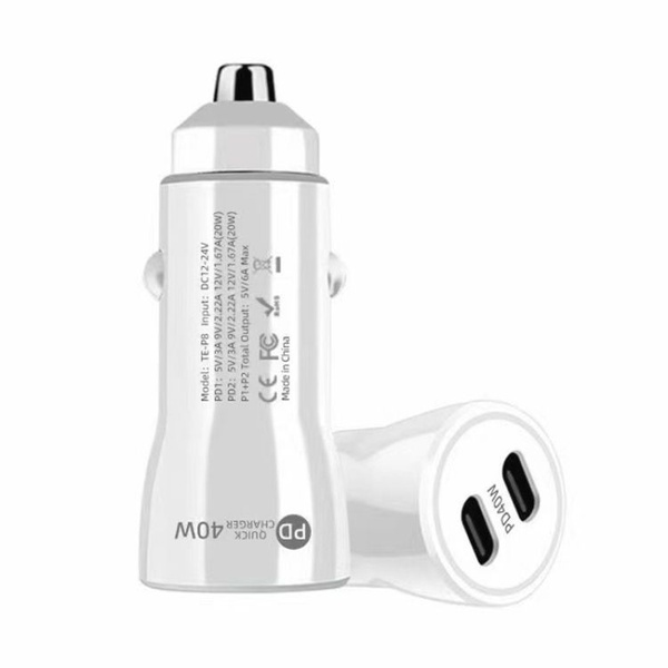 2pcs 40W Dual PD Car 2 в 1 Остром зарядное устройство зажигалка ...