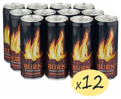 Энергетический напиток Burn Original, 12 шт по 449 мл - купить с доставкой по выгодным ценам в ...