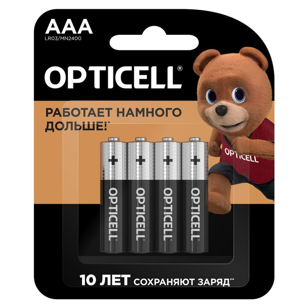 Батарейки Opticell щелочные (алкалиновые) мизинчиковые, тип AAA (LR03 ...