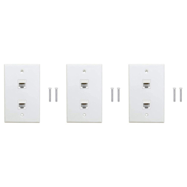 шт 2 портовая настенная панель Ethernet гнездо Cat6 для разъема Rj45