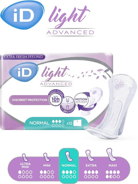 Прокладки урологические для женщин iD Light Normal - 12 шт - купить с доставкой по выгодным ...