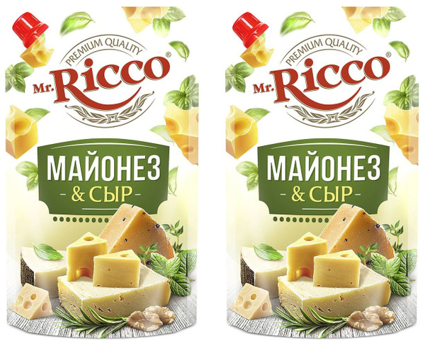 Майонез Mr.Ricco с сыром, 2 уп по 390 г - купить с доставкой по ...
