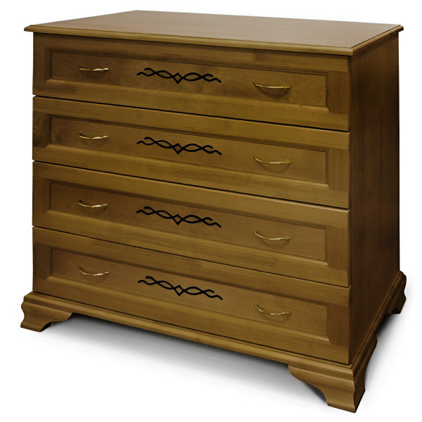 Комод "Соната" Из Массива Сосны_Классический Орех 2, 90x45x100 см, 4 ящ ...