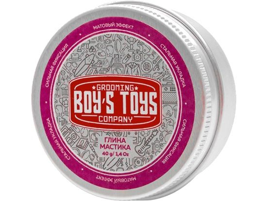 Глина для укладки волос высокой фиксации с низким уровнем блеска Boys ...