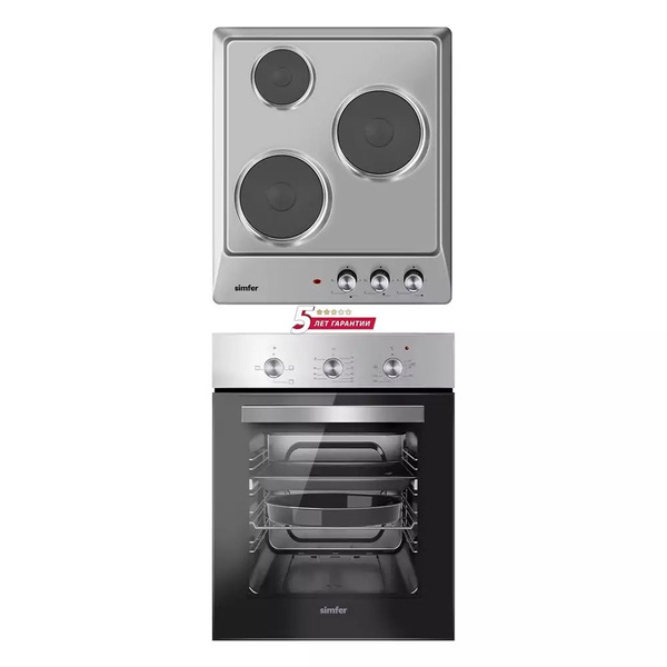 Комплект встраиваемой техники Simfer 45см: электрическая варочная панель и электрический духовой ...