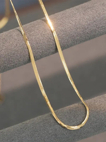 Цепочка на шею женская, плетение снейк, плоская змейка, ширина 2мм ...