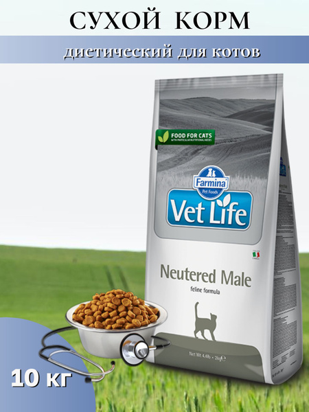 Сухой корм Farmina VET LIFE Feline Neutered Male диета для котов 10кг ...