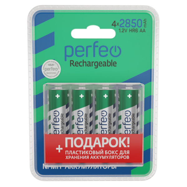 Perfeo Аккумуляторная батарейка AA, 1,2 В, 2850 мАч, 4 шт - купить с доставкой по выгодным ценам ...