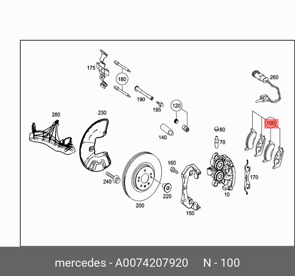 Колодки тормозные Mercedes-Benz A0074207920 - купить по низким ценам в ...