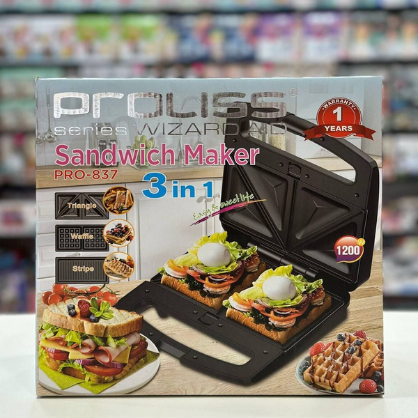 Вафельница PROLISS Pro-837, черный - купить по выгодной цене в интернет-магазине OZON (1573330500)