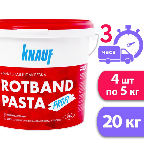 Финишная шпаклевка Ротбанд КНАУФ 20 кг (4 шт по 5 кг) купить по низкой ...