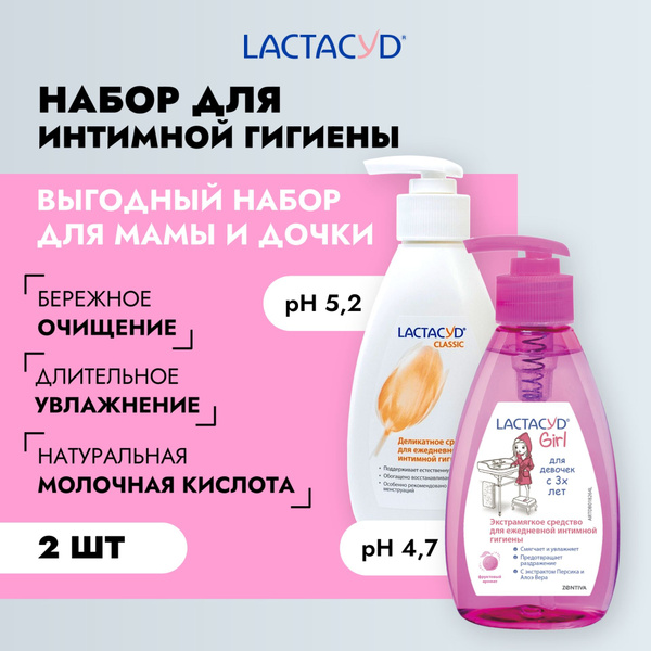 Подарочный набор гелей для интимной гигиены Лактацид / Lactacyd Мама и ...