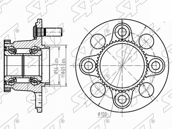 IPSASP_ST-42200-S5A-008 Ступичный узел задн. HONDA CIVIC ES1,EU1 00 ...